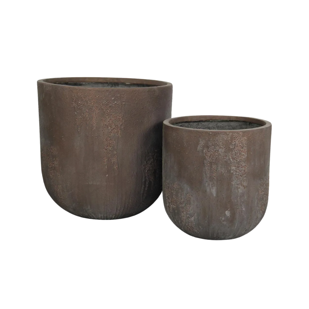 Oyster Lava Planter Set of 2 | Brown – Kira and Kira